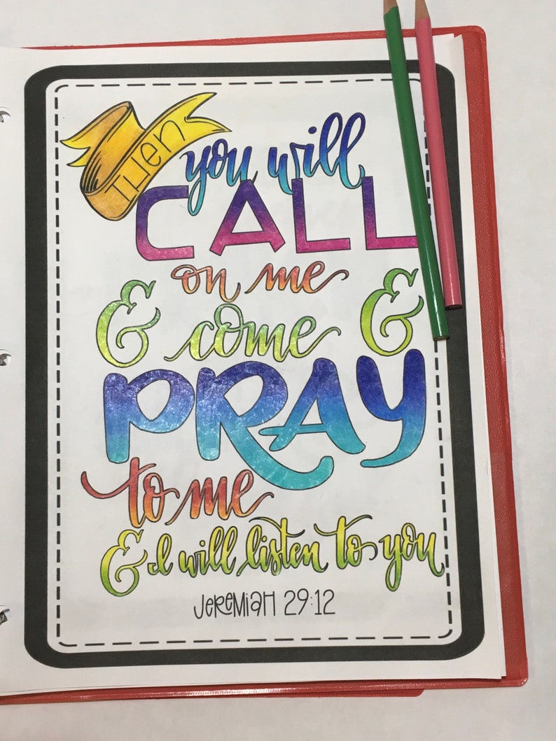 Call on me bible coloring page | Etsy
