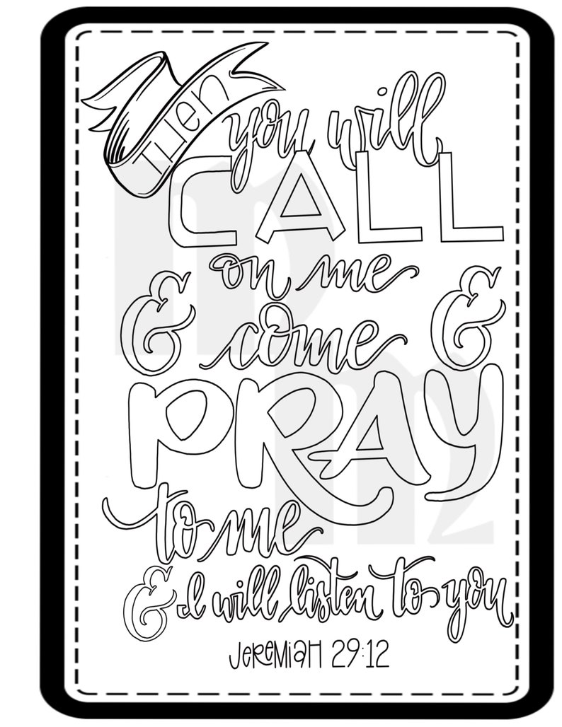 Call on me bible coloring page - Etsy Italia