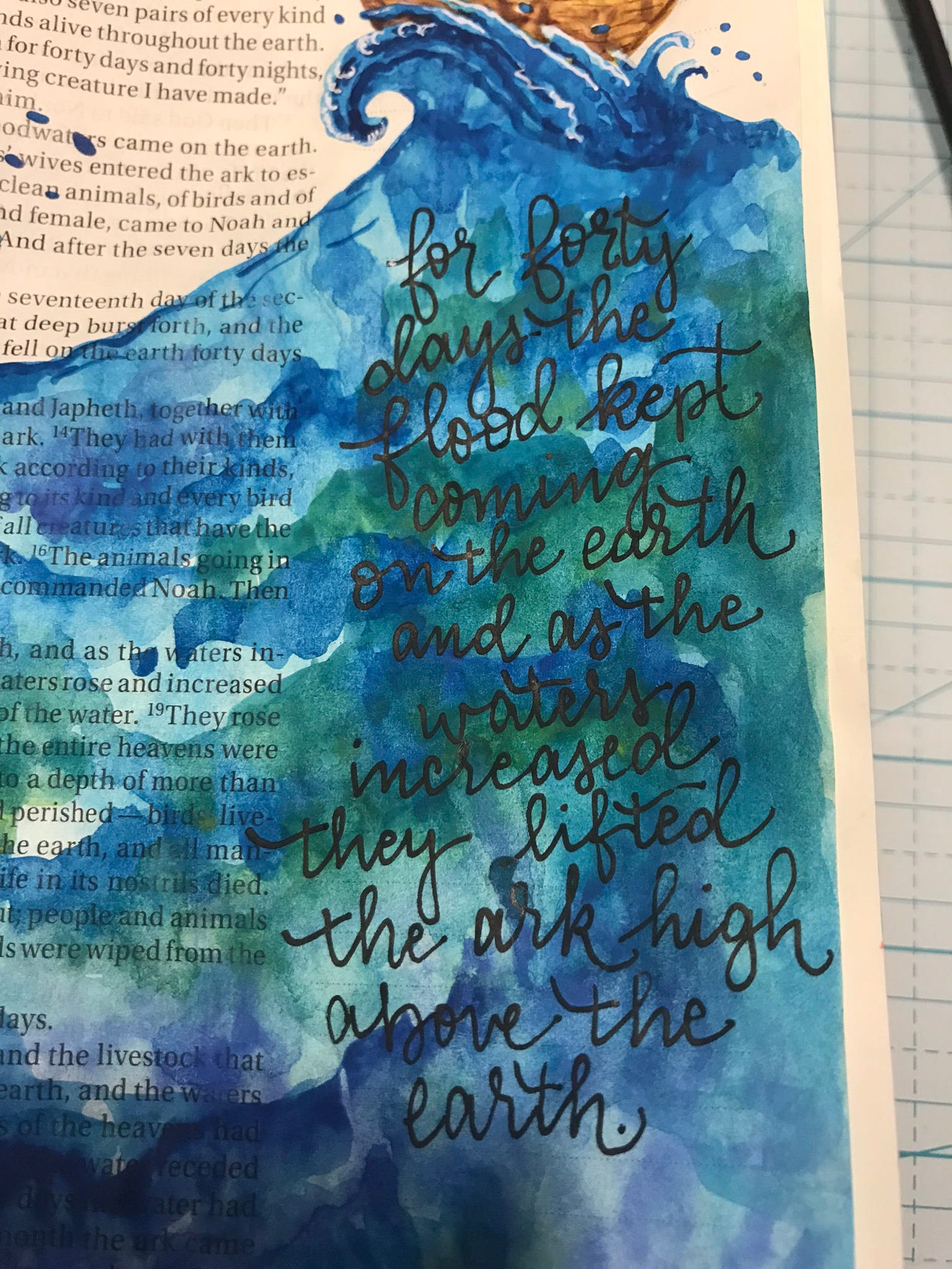 Above the waves bible journaling printable | Etsy