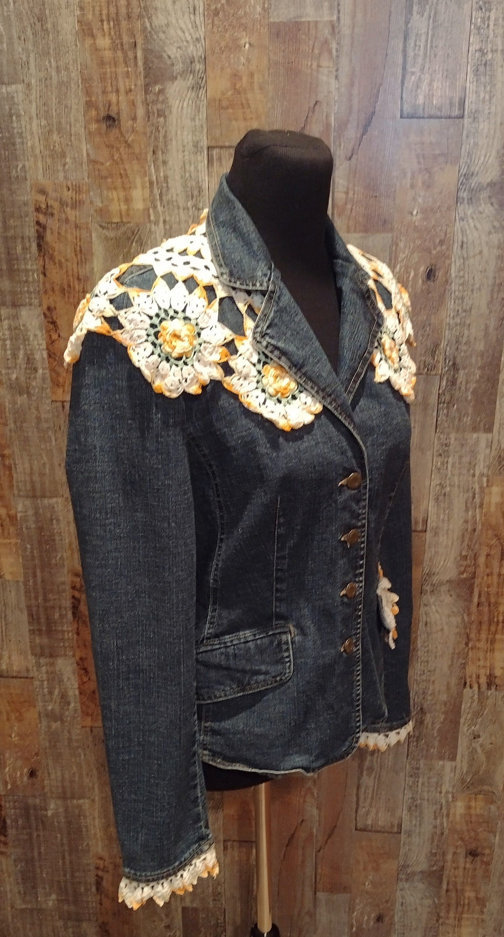 New Slow Stitch Handmade Hand Sewn Embellished Upcycled Repurposed Blue ...