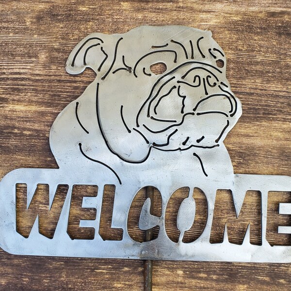 Bulldog Yard Sign - Etsy