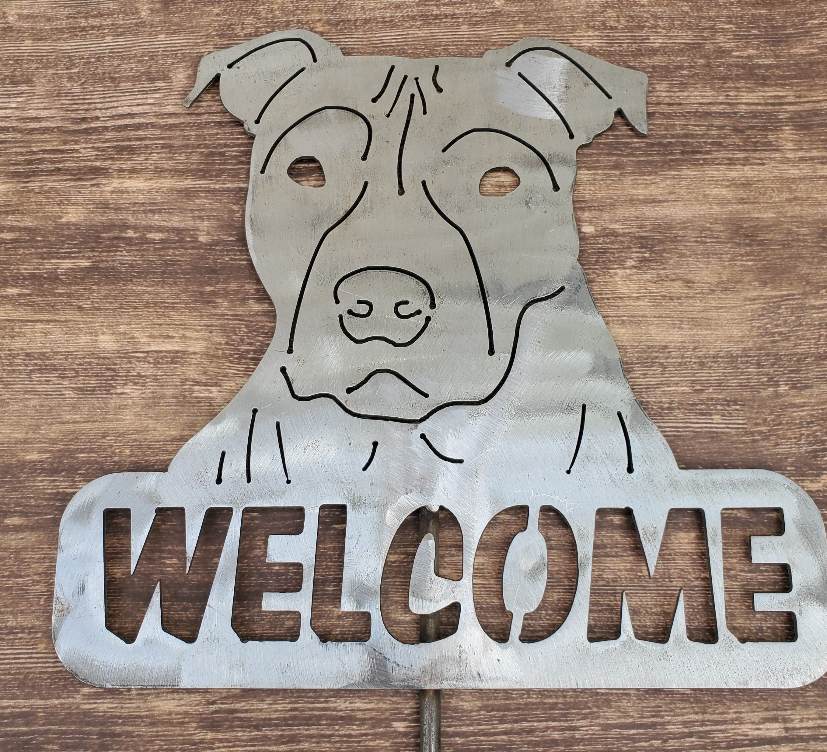 Pit Bull Welcome Sign, Garden Sign, Dog Front Porch, - Etsy
