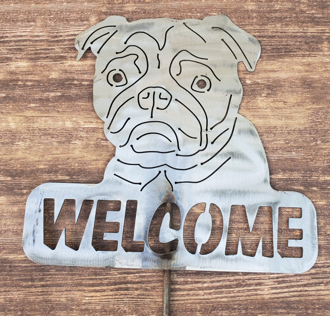 Pug Welcome Sign, Dog Welcome Sign, Metal Yard Art - Etsy