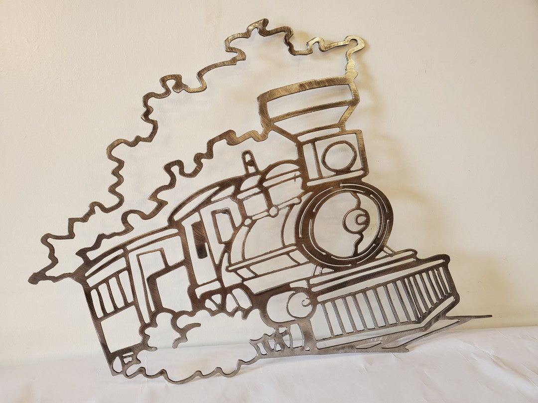 Steam Train Engine Metal Wall Hanging Locomotive - Etsy