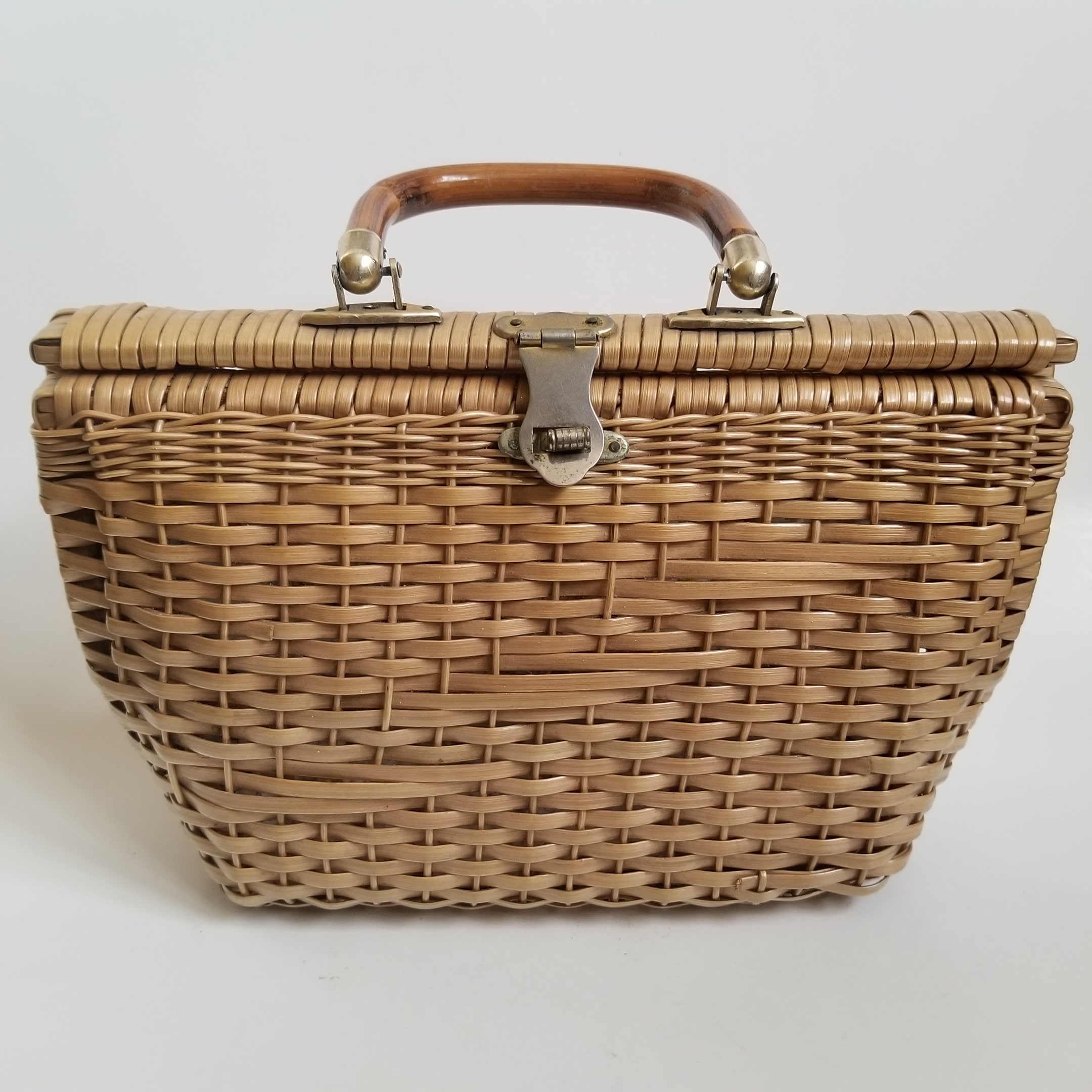 Vintage Rattan Handbag 1950s - Etsy