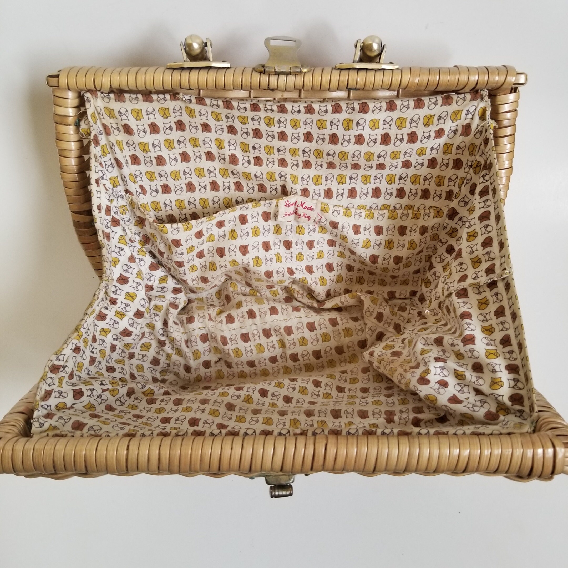 Vintage Rattan Handbag 1950s - Etsy