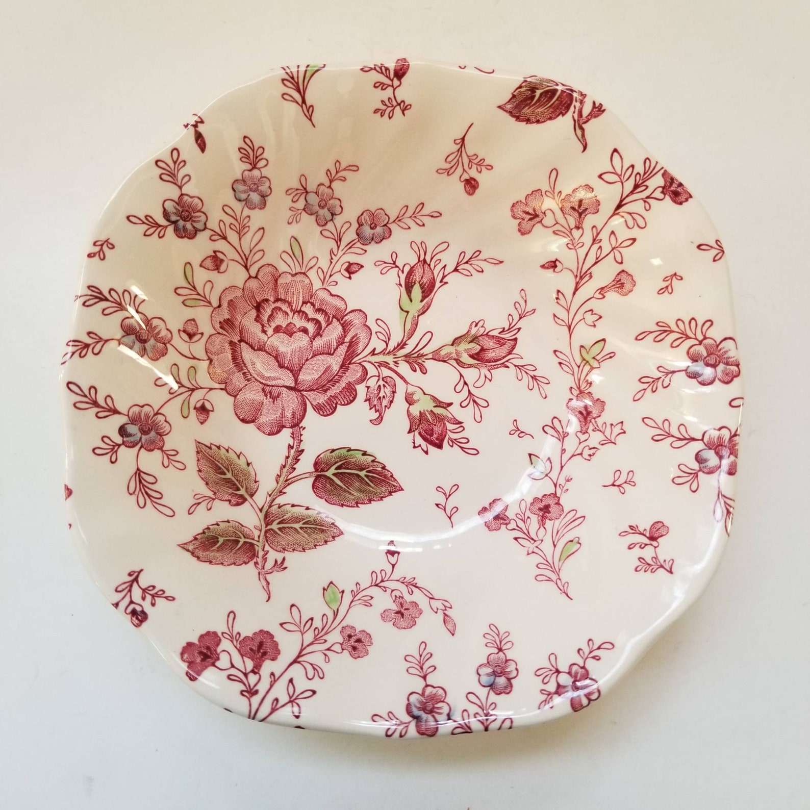 Johnson Brothers Rose Chintz Pink Ironstone Cereal Bowl Made in England ...