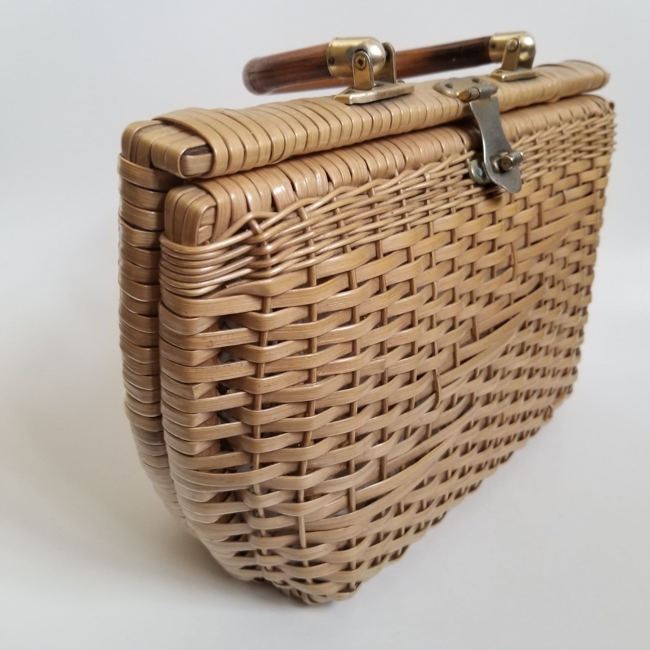 Vintage Rattan Handbag 1950s - Etsy