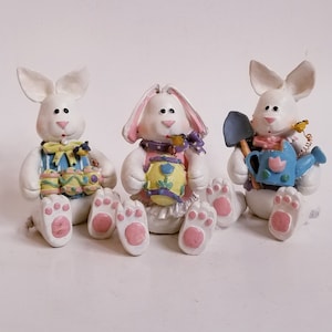 Three Vintage Bunny Rabbit Shelf Sitters - Etsy