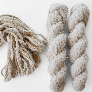 Cotton Fuzz, Natural Colour, Crafting Fibre, Sustainable Chunky Ribbon ...