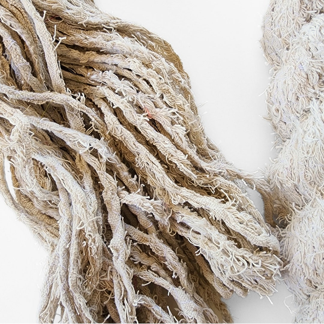 Cotton Fuzz, Natural Colour, Crafting Fibre, Sustainable Chunky Ribbon ...