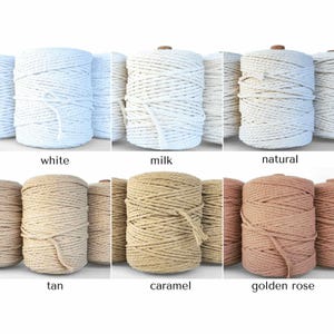 5mm Macrame Cord 1kg, 3 Ply Bulk Coloured Cotton Rope, 3 Strand Twisted ...