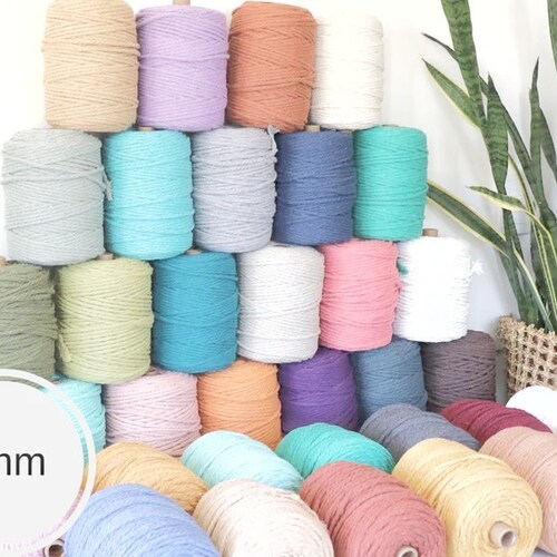 5mm Macrame Cord 1kg 3 Ply Bulk Coloured Cotton Rope 3 - Etsy