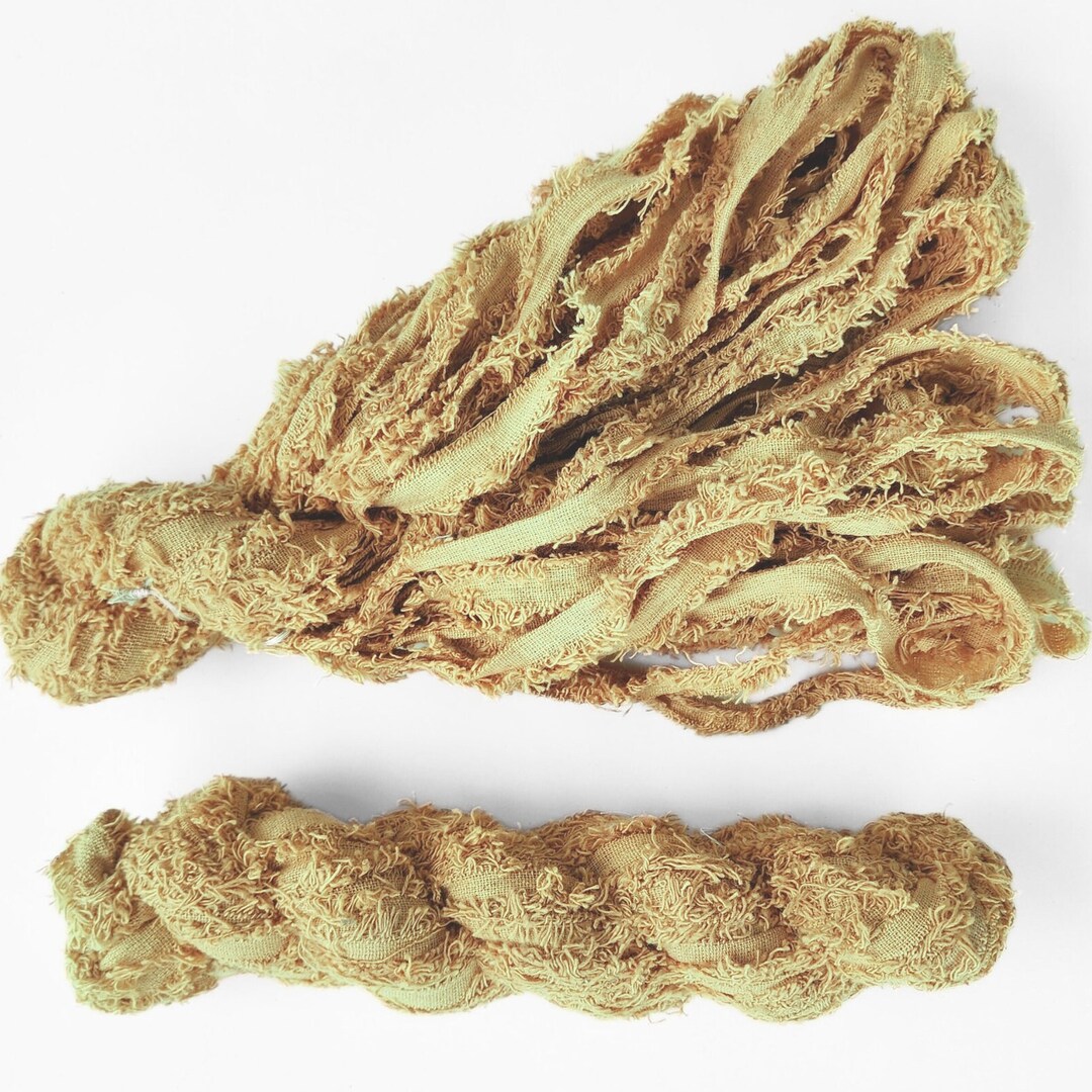 Camel 35 Metres Cotton Frizz Ribbon, Frizzy Edge Fibre, Shaggy Weaving ...