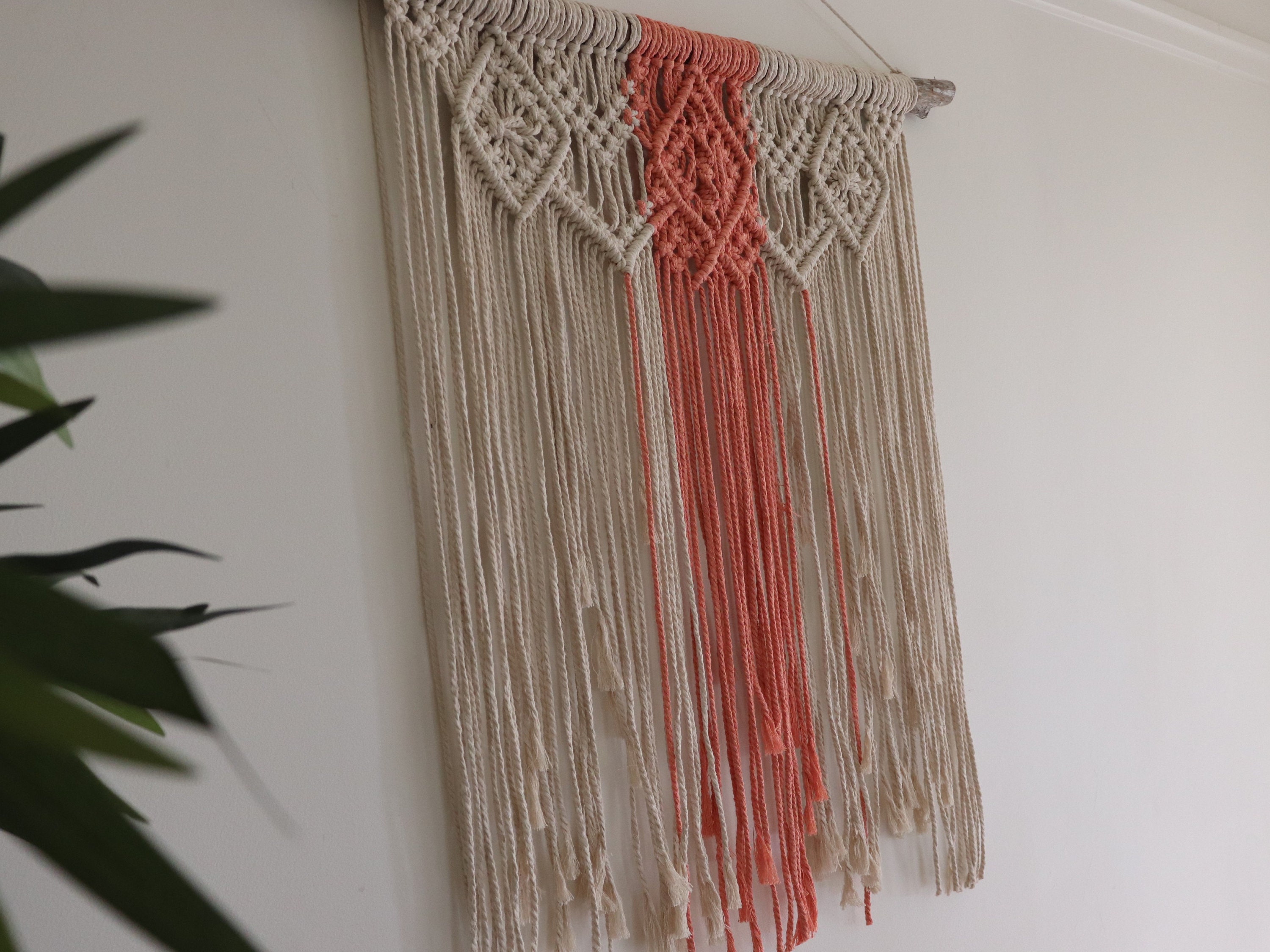 Large macrame wall hanging 2 tone colour boho decor bohemian | Etsy