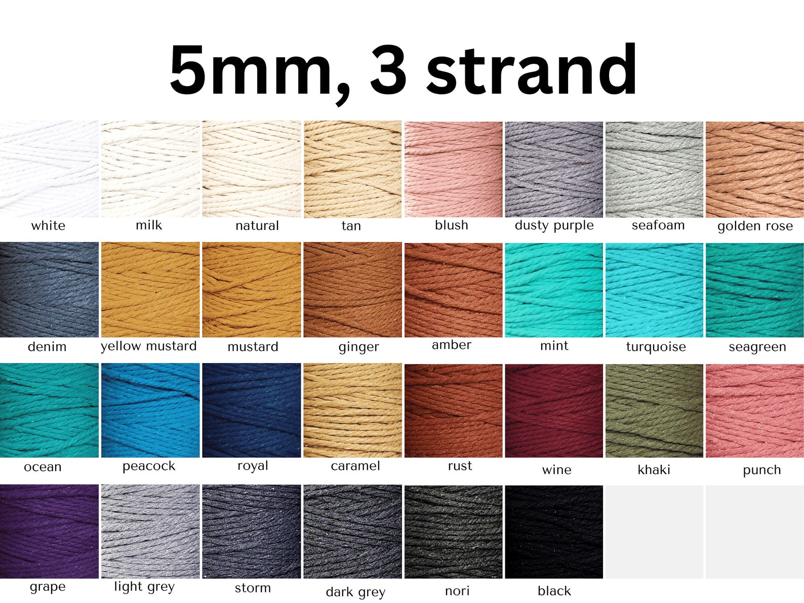 5 Rolls of Macrame Cord 3mm 4mm 5mm Bulk Buy Cotton Rope - Etsy