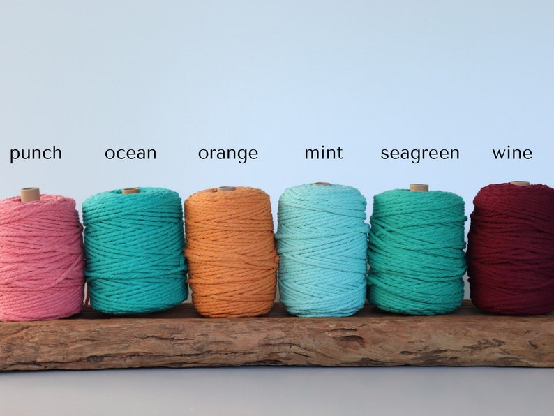 5mm Macrame Cord 1kg 3 Ply Bulk Coloured Cotton Rope 3 - Etsy