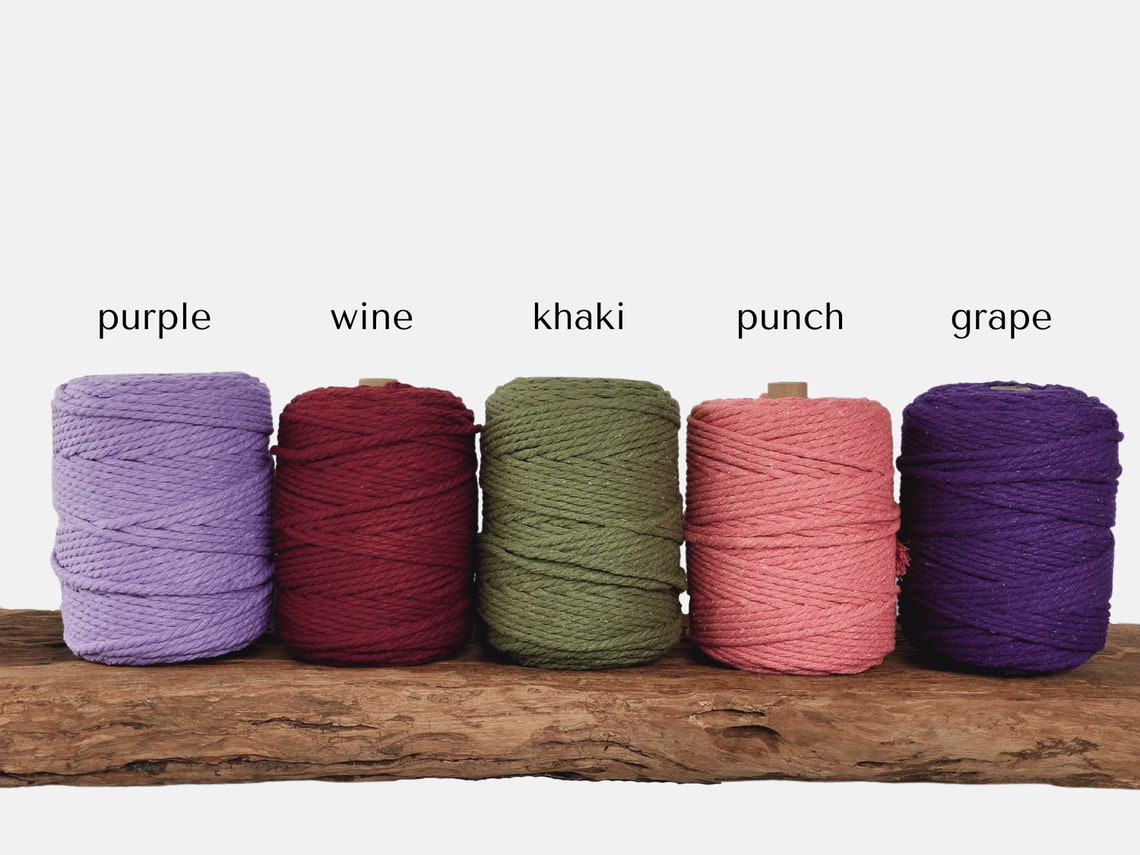 5mm Macrame Cord 1kg 3 Ply Bulk Coloured Cotton Rope 3 - Etsy
