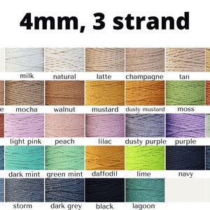 5 Rolls of Macrame Cord 3mm 4mm 5mm Bulk Buy Cotton Rope - Etsy