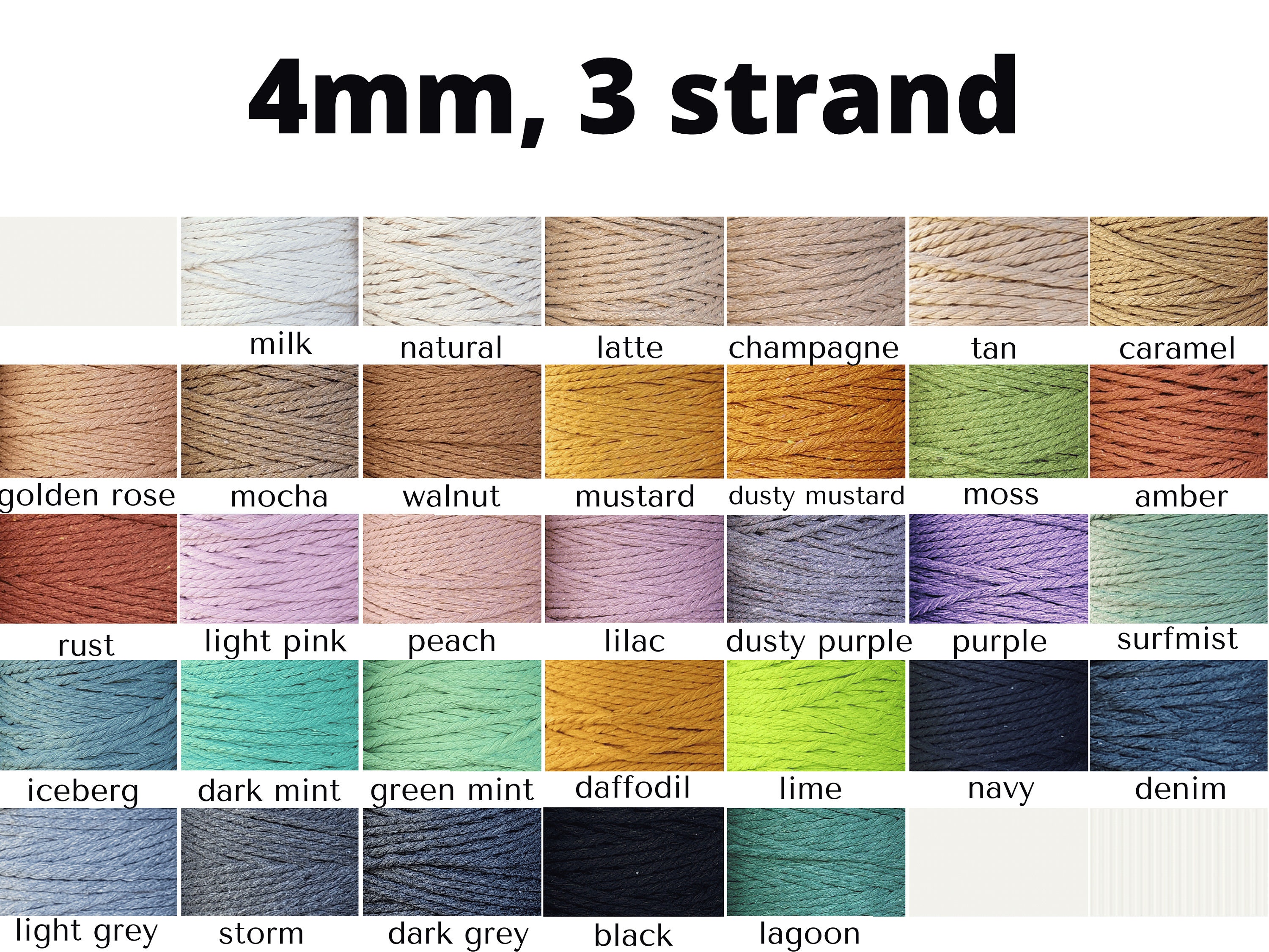 5 Rolls of Macrame Cord 3mm 4mm 5mm Bulk Buy Cotton Rope - Etsy