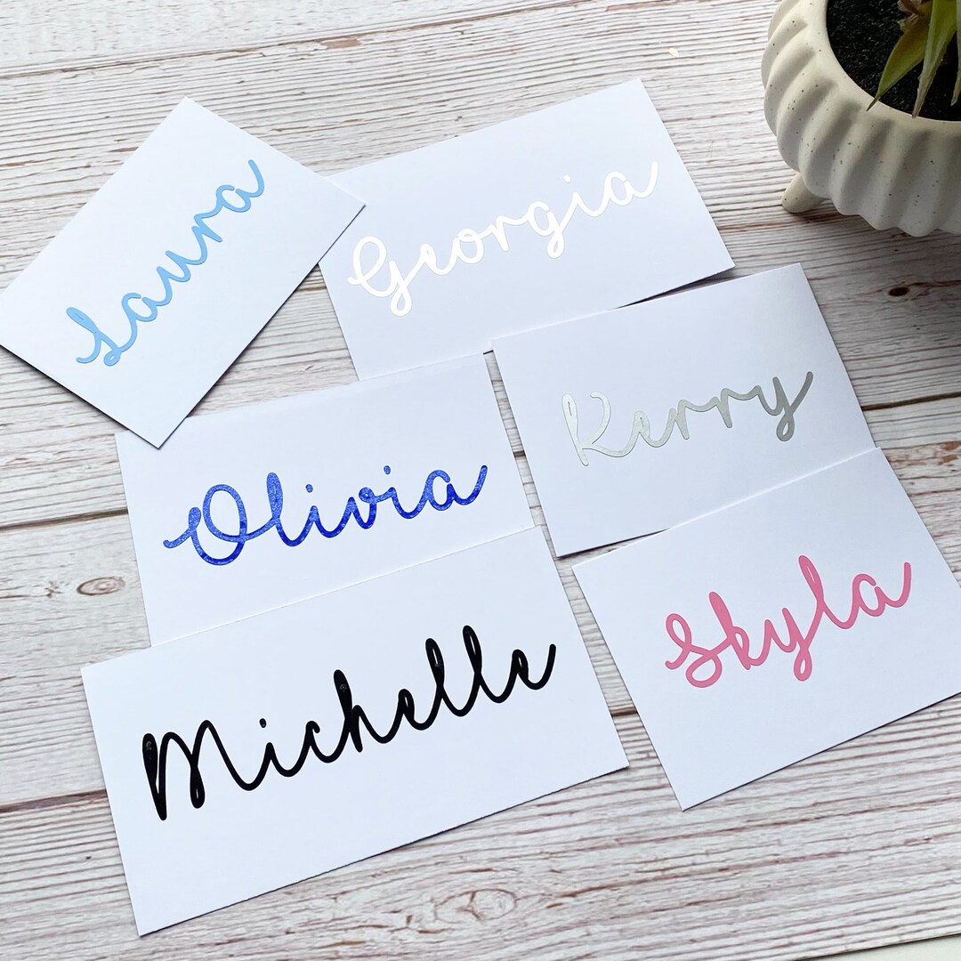 1,3,5,10 Personalised Name Sticker Decal Word Label Vinyl Decal Glass ...