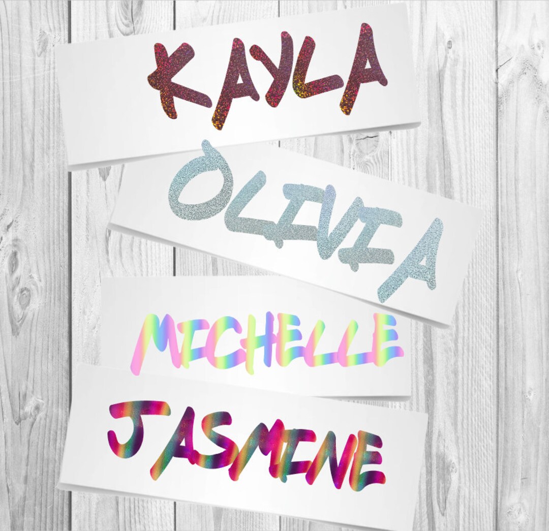 Personalised Name Sticker Decal Word Label Vinyl Decal Glass School ...