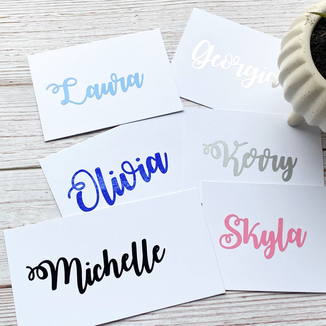 1,3,5,10 Personalised Name Sticker Decal Word Label Vinyl Decal Glass ...