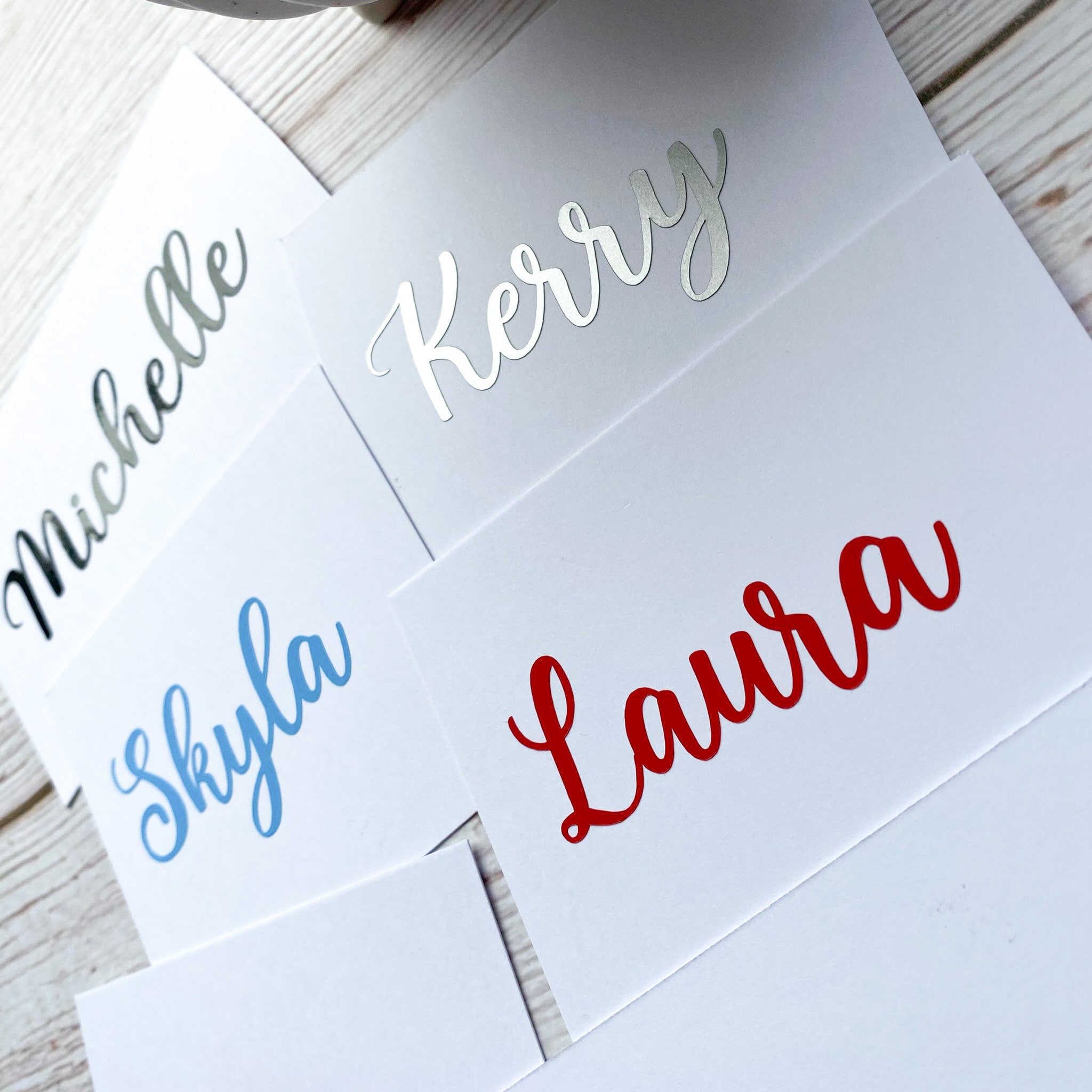 1,3,5,10 Personalised Name Sticker Decal Word Label Vinyl Decal Glass ...