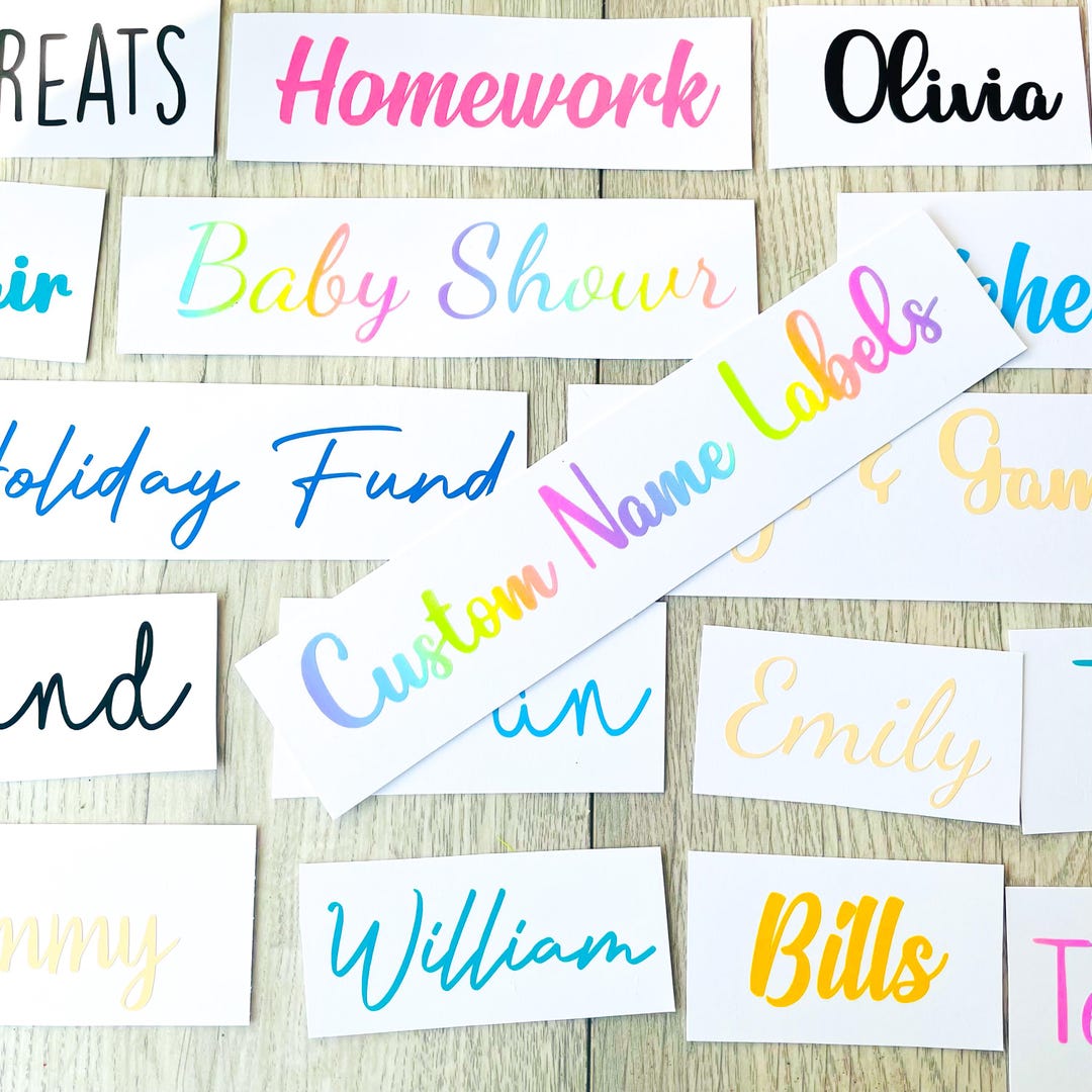 PERSONALISED VINYL LABELS - | Name Labels | Water Bottle Label ...