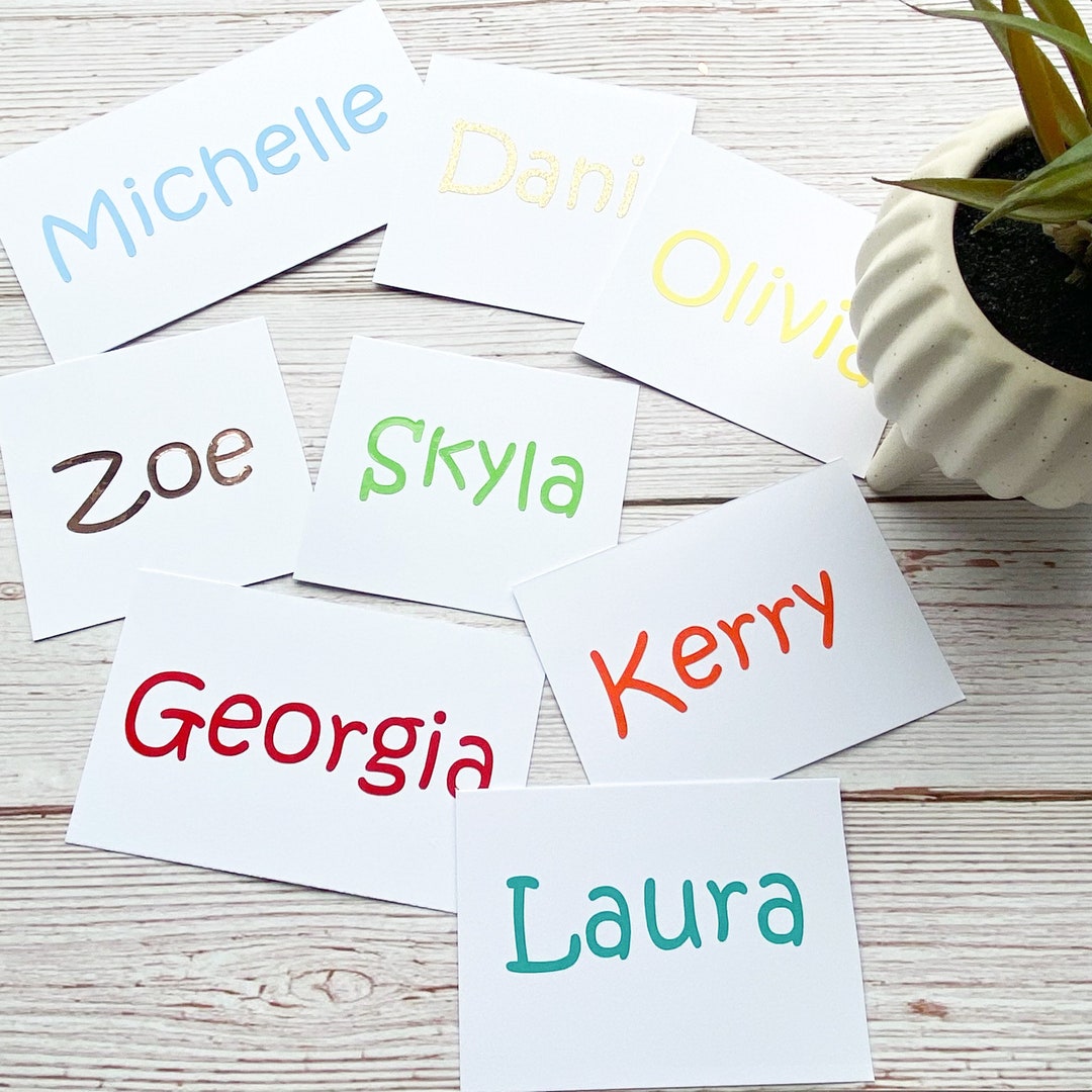 1,3,5,10 Personalised Name Sticker Decal Word Label Vinyl Decal Glass ...