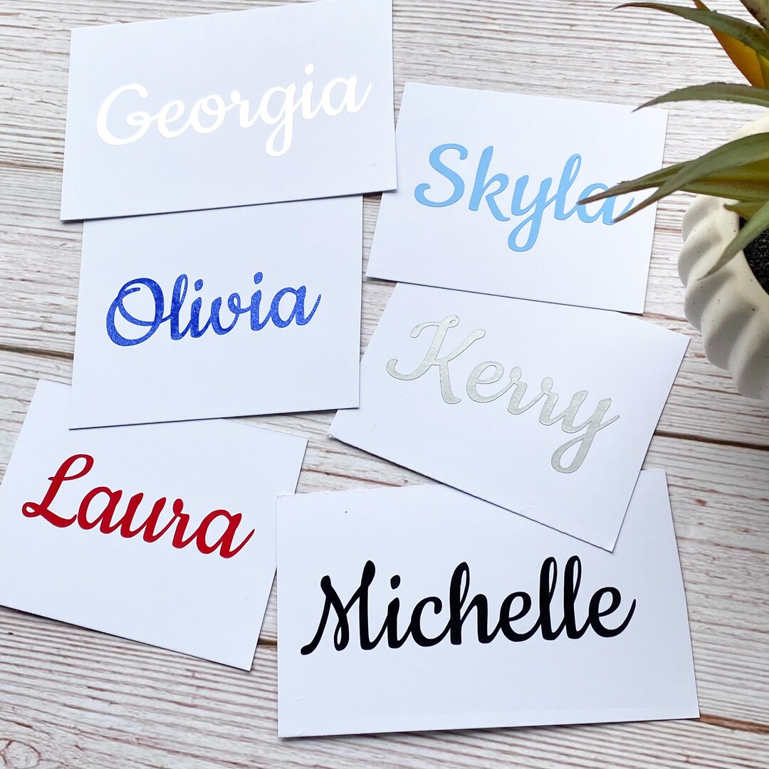 1,3,5,10 Personalised Name Sticker Decal Word Label Vinyl Decal Glass ...