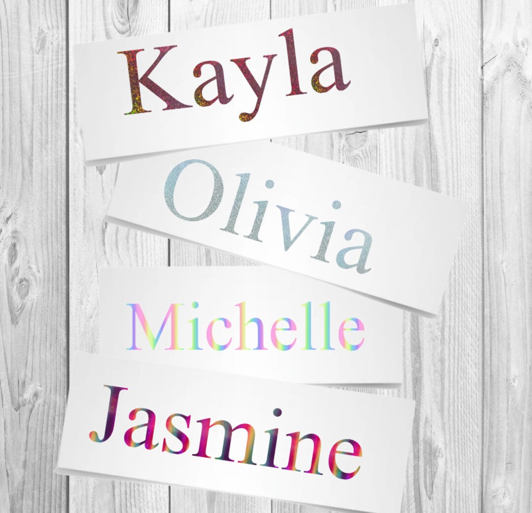 Personalised Name Sticker Decal Word Label Vinyl Decal Glass School ...