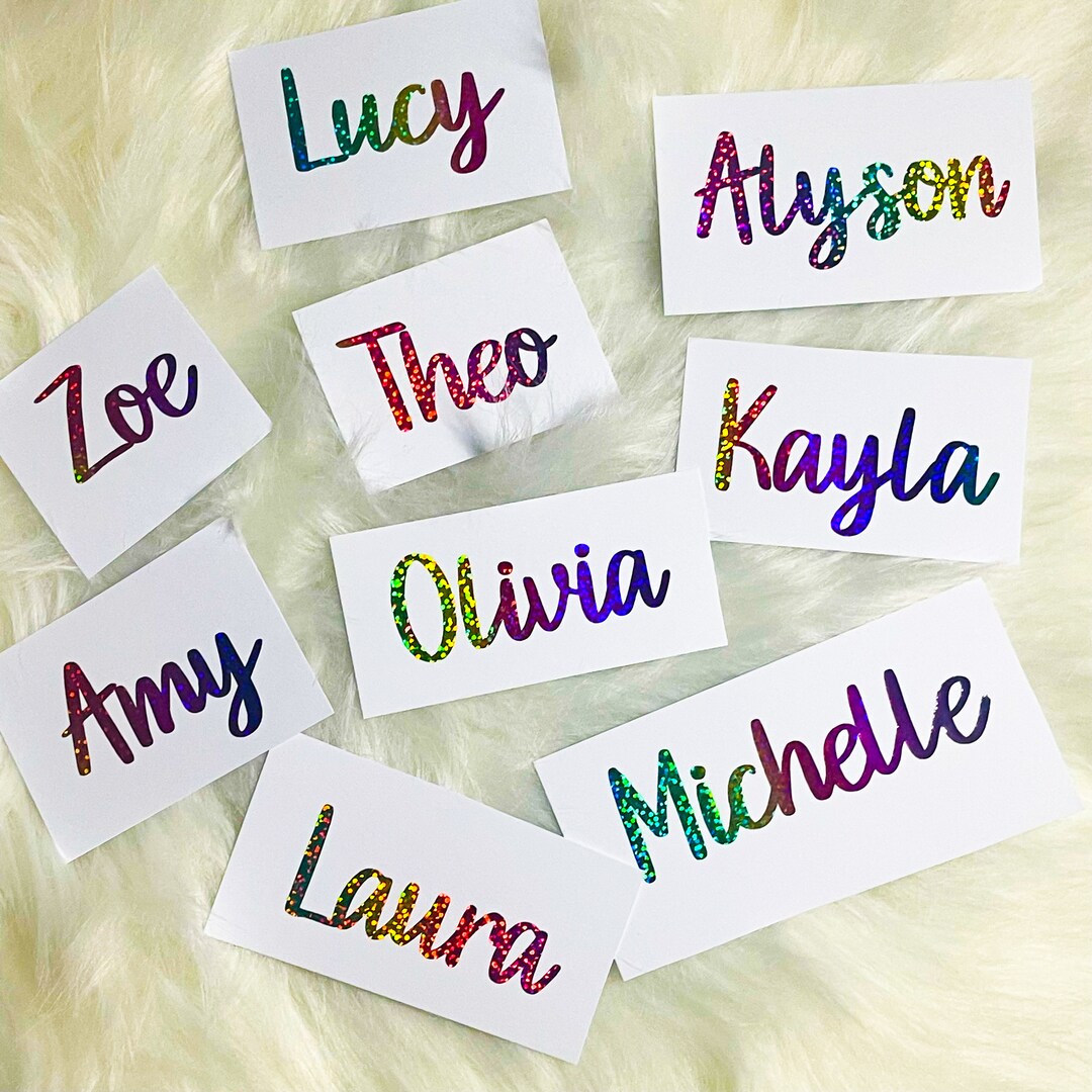 Personalised Vinyl Name Decal Sticker Kid Bottle Lunchbox School Label ...