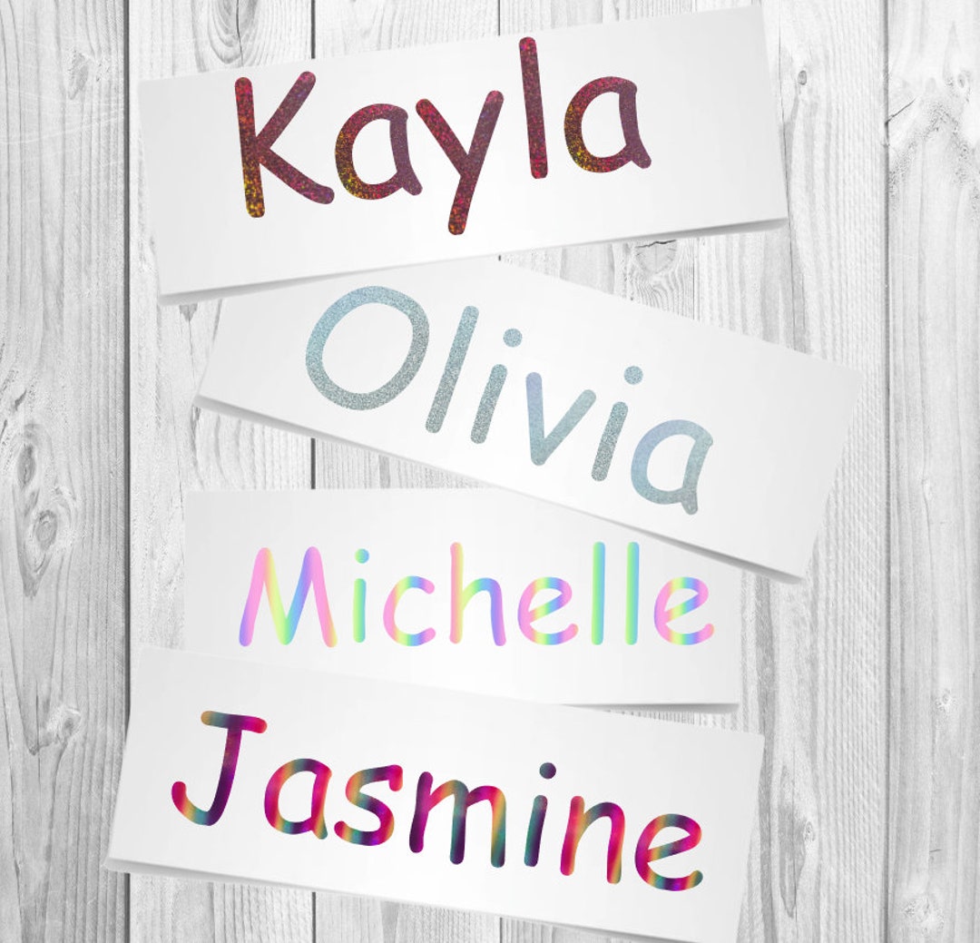Personalised Name Sticker Decal Word Label Vinyl Decal Glass School ...