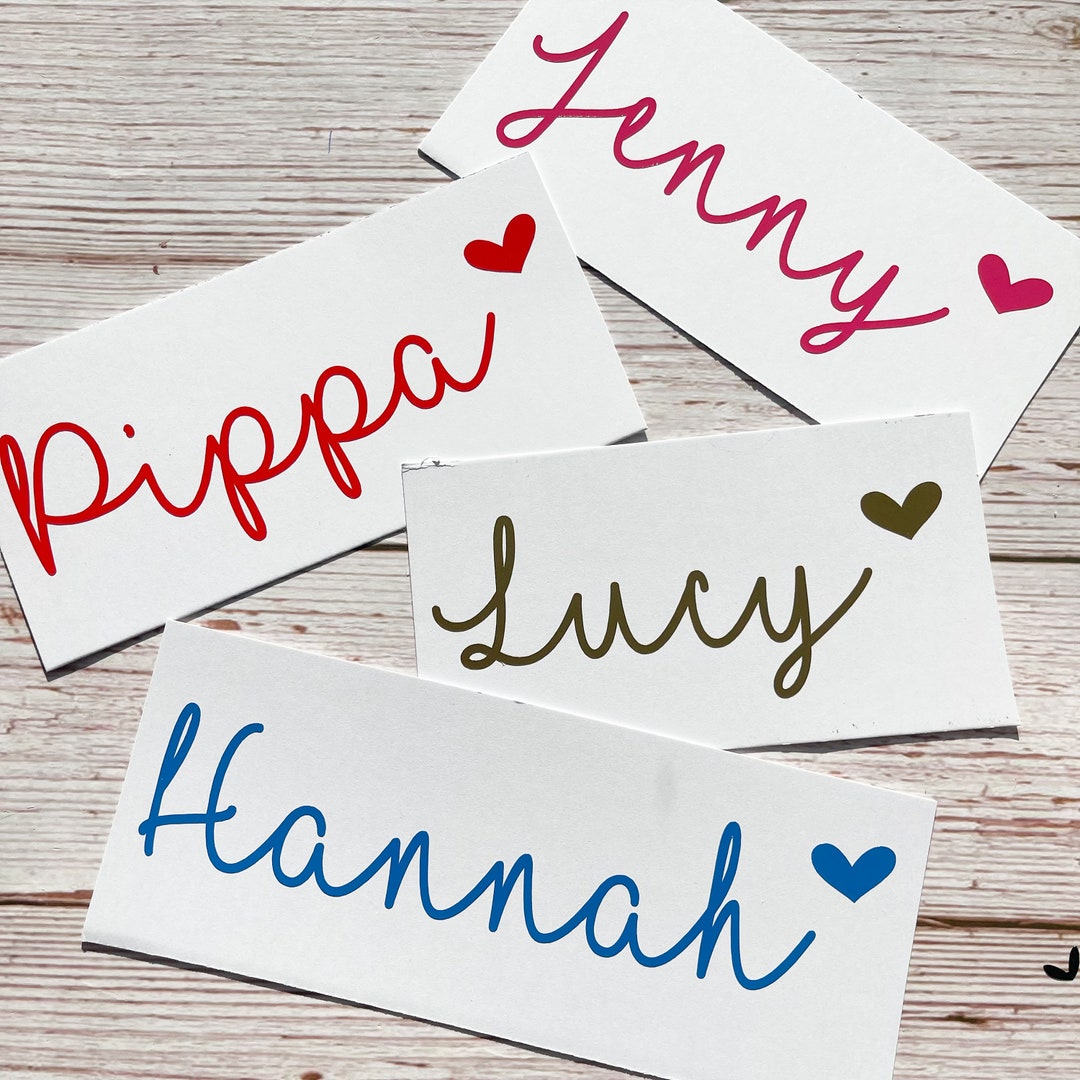 1,3,5,10 Personalised Name Sticker Decal Word Label Vinyl Decal Glass ...