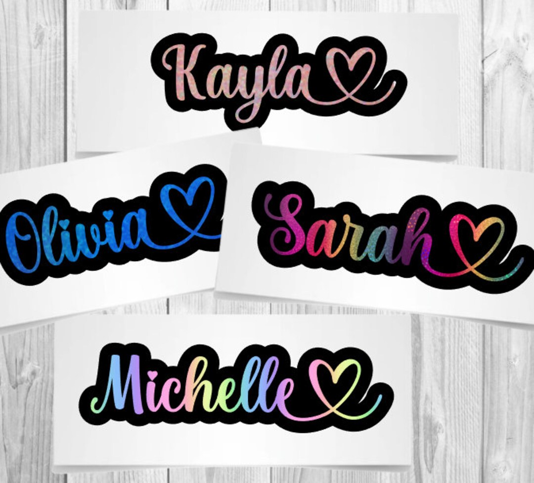 Personalised Layered Name Sticker Decal Word Label Vinyl Decal Glass ...