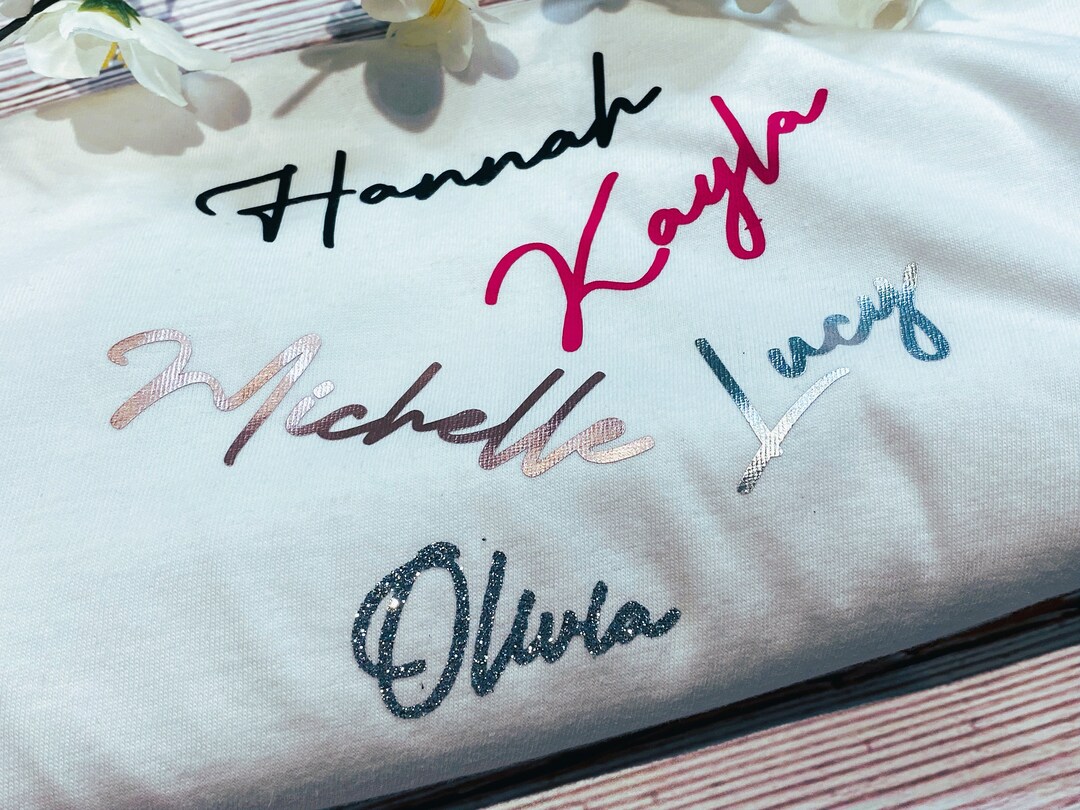 HTV Iron on Vinyl Name - Personalised Customised Clothing DIY Fabric ...