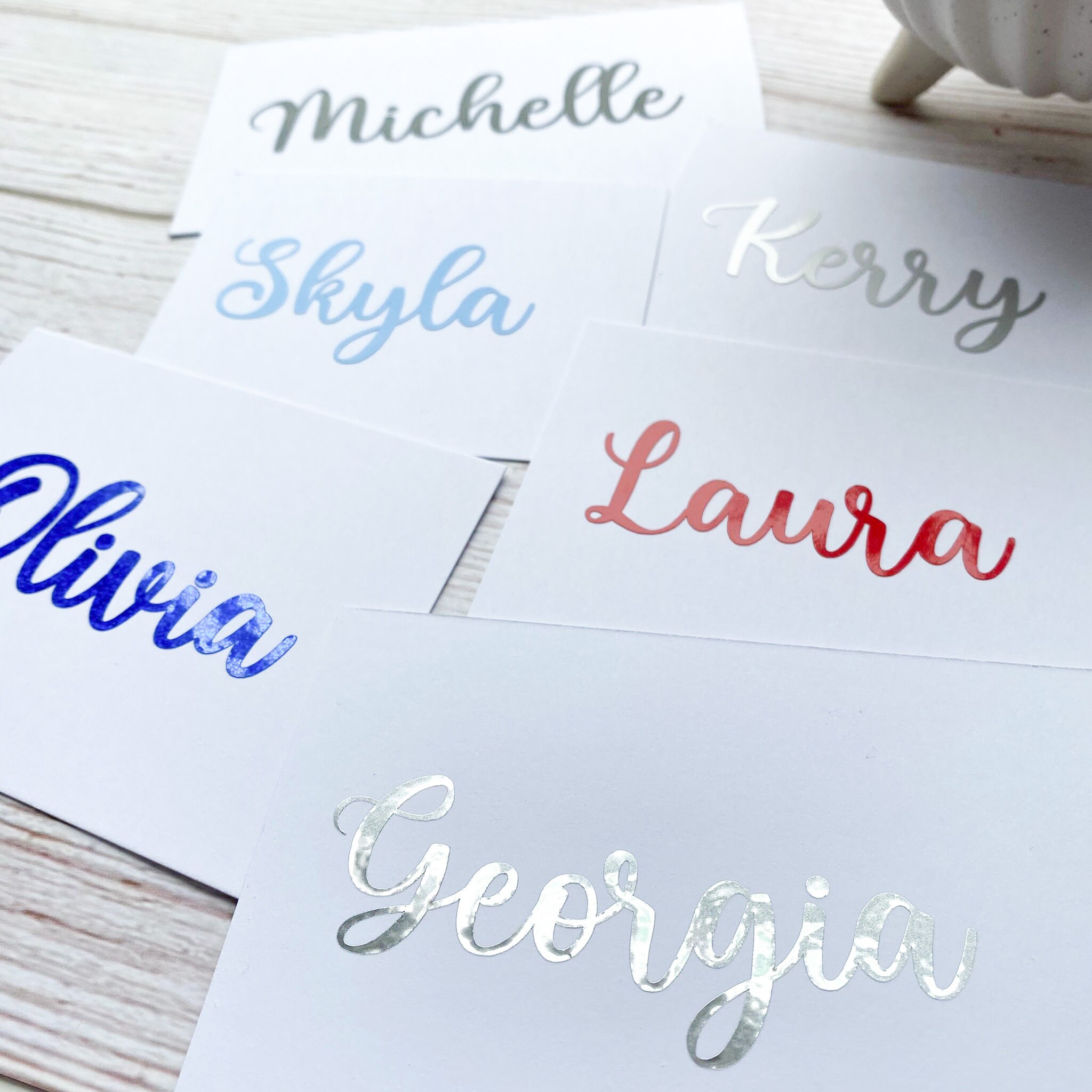 1,3,5,10 Personalised Name Sticker Decal Word Label Vinyl Decal Glass ...