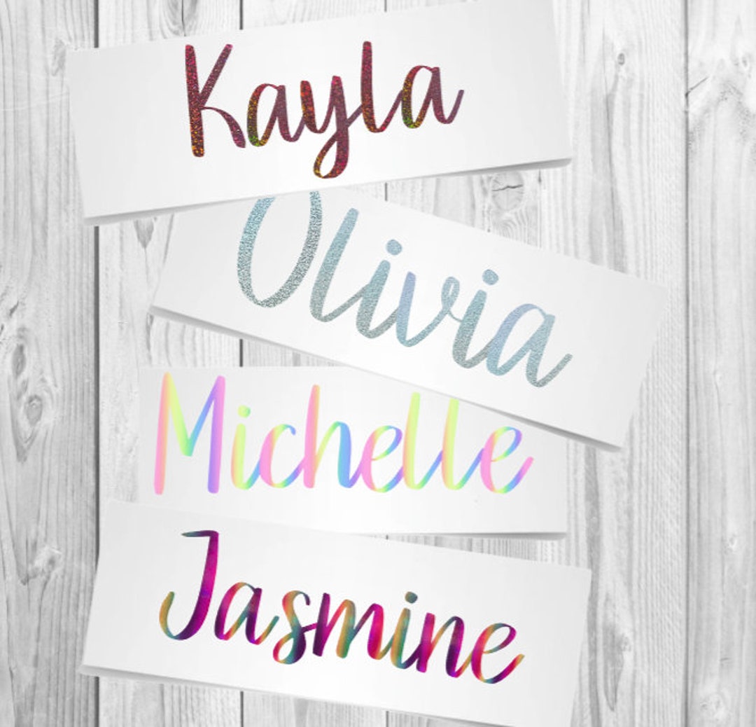 Personalised Name Sticker Decal Word Label Vinyl Decal Glass School ...