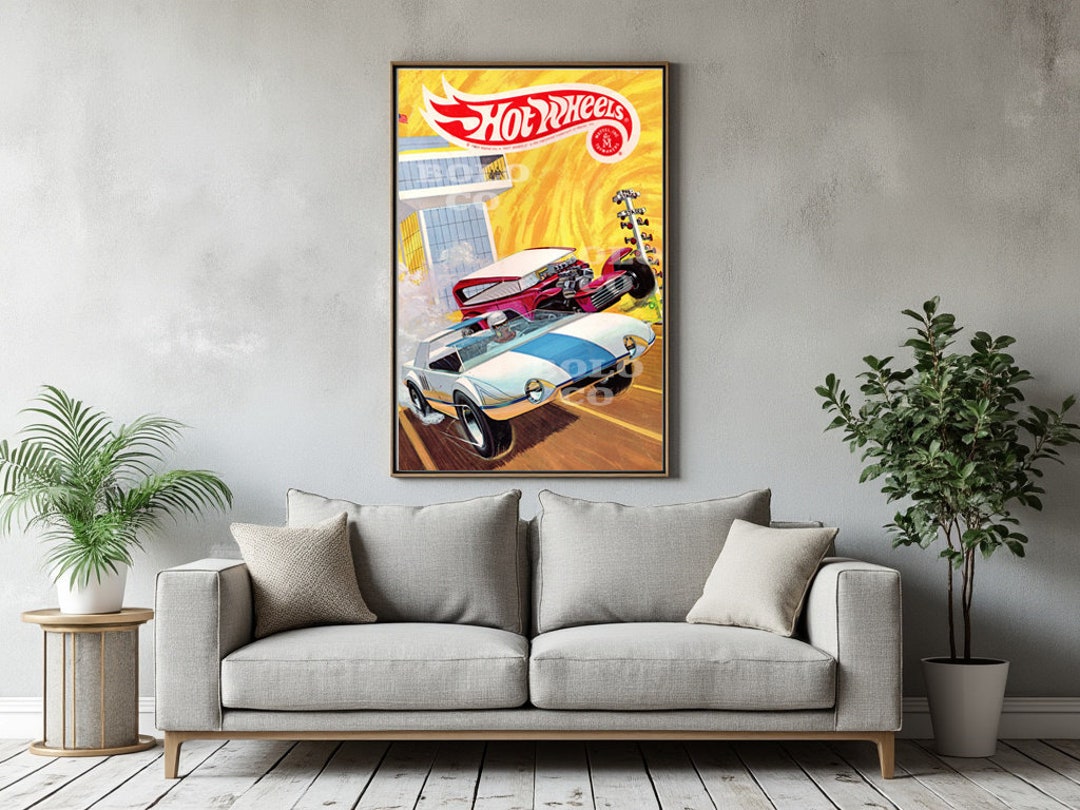Vintage 1969 Hot Wheels Poster Large Jack Rabbit Special & Demon Racing ...