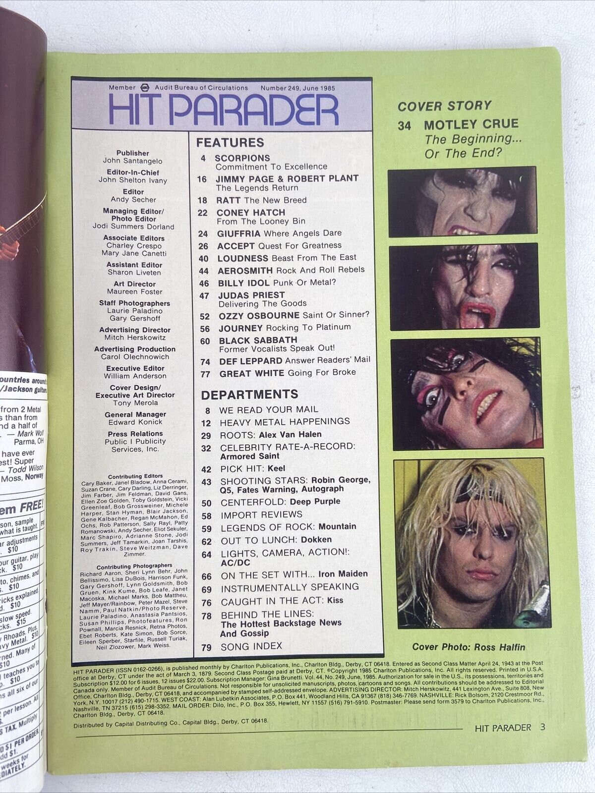 Vintage Hit Parader Magazine June 1985 Nikki Sixx Vince Neil - Etsy