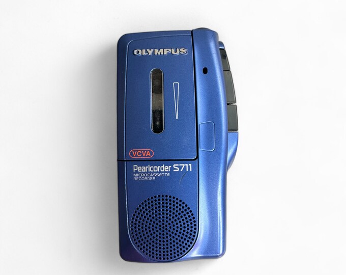Olympus Pearlcorder S711 Microcassette Tape Player Voice Activated Recorder Blue - Etsy