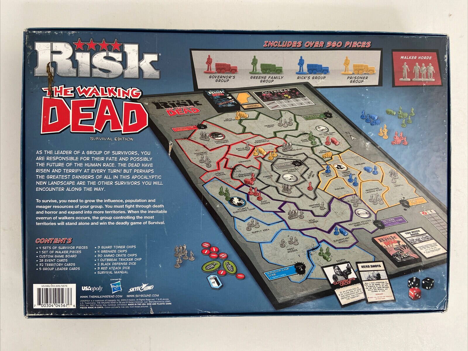 The Walking Dead RISK Survival Edition Board Game Hasbro 2013 COMPLETE ...