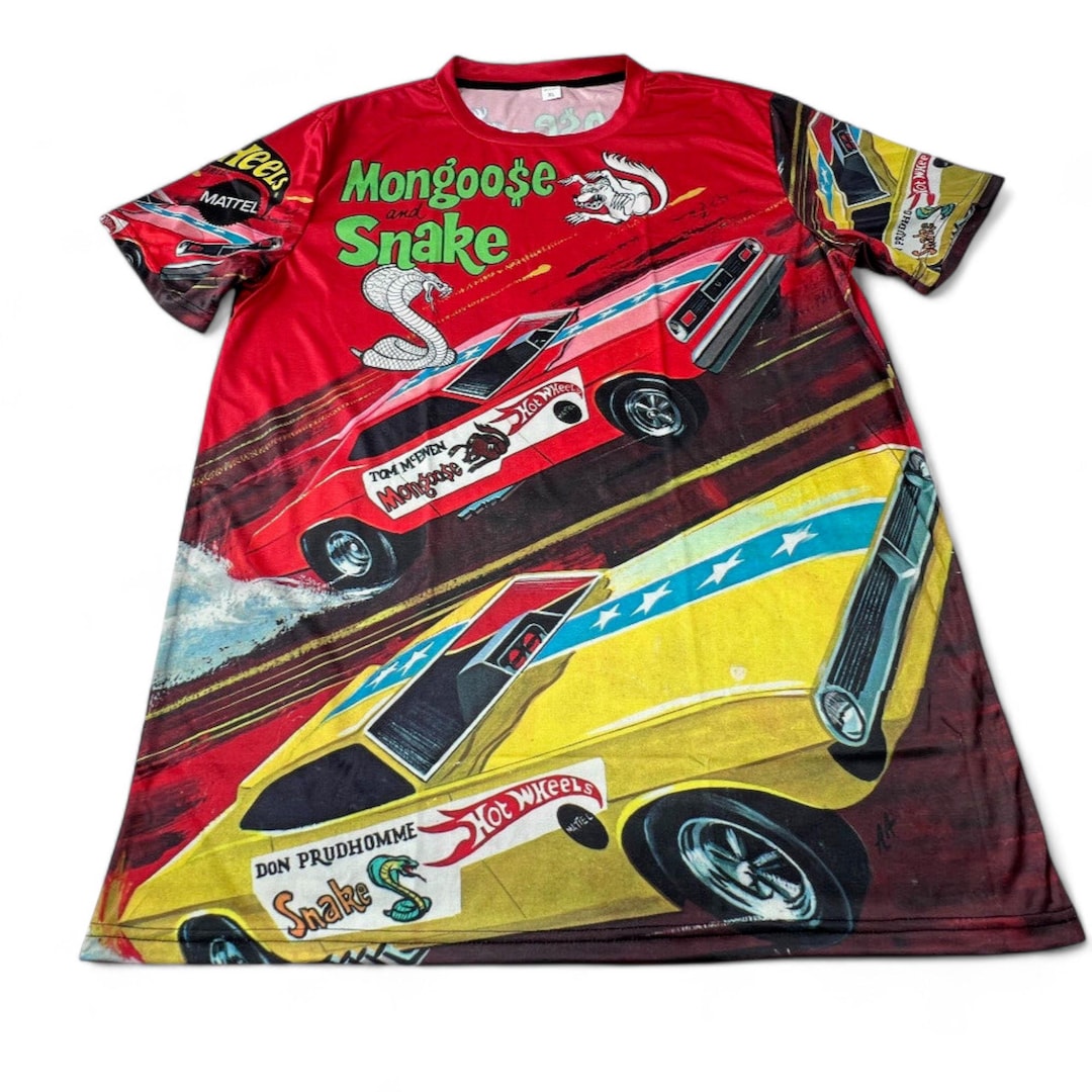 Vintage Hot Wheels Redlines Snake Vs Mongoose Racing T-shirt 1970s Era ...
