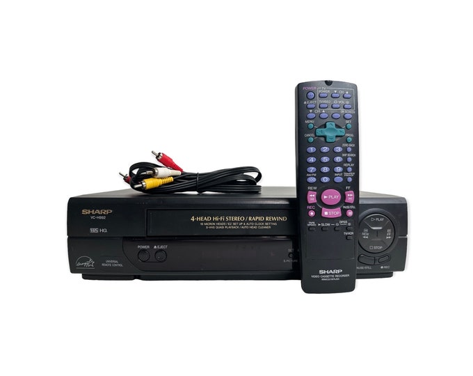 Sharp VCR Player VHS Recorder With Remote and Cables VC-H992U Actually ...
