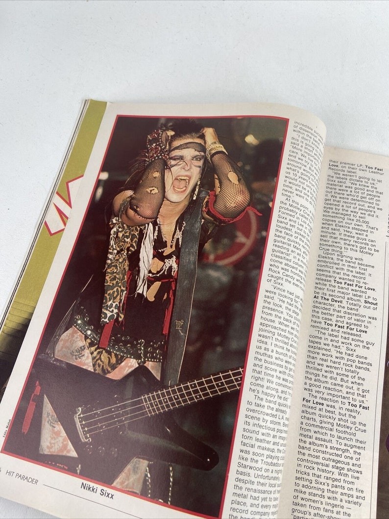Vintage Hit Parader Magazine June 1985 Nikki Sixx Vince Neil - Etsy