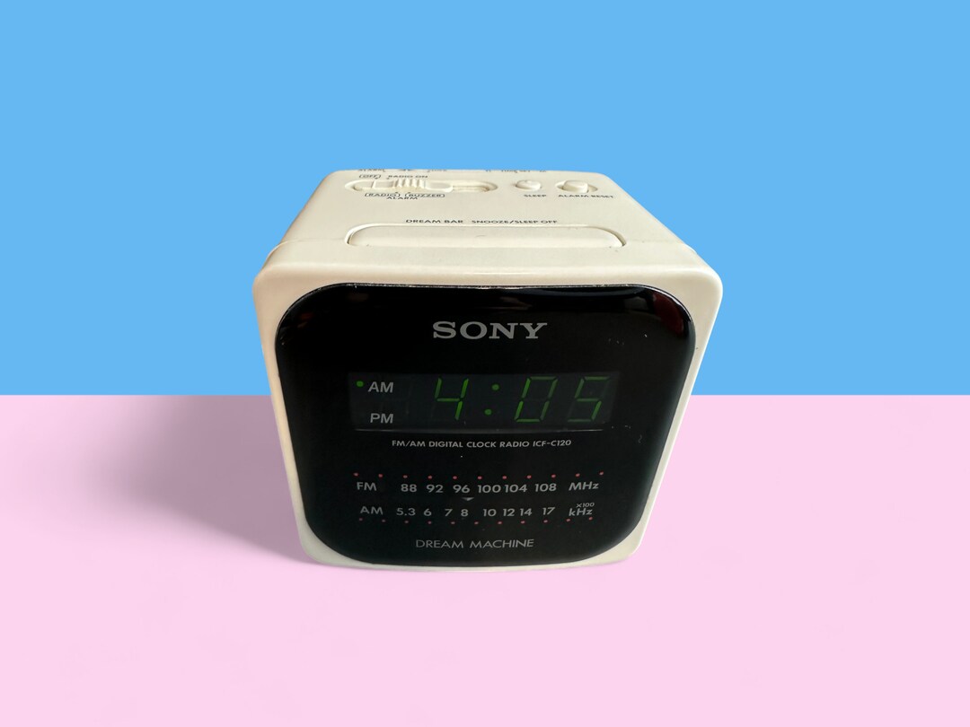 Vintage 1989 SONY Dream Machine Clock Radio White Square Am/fm Radio ...