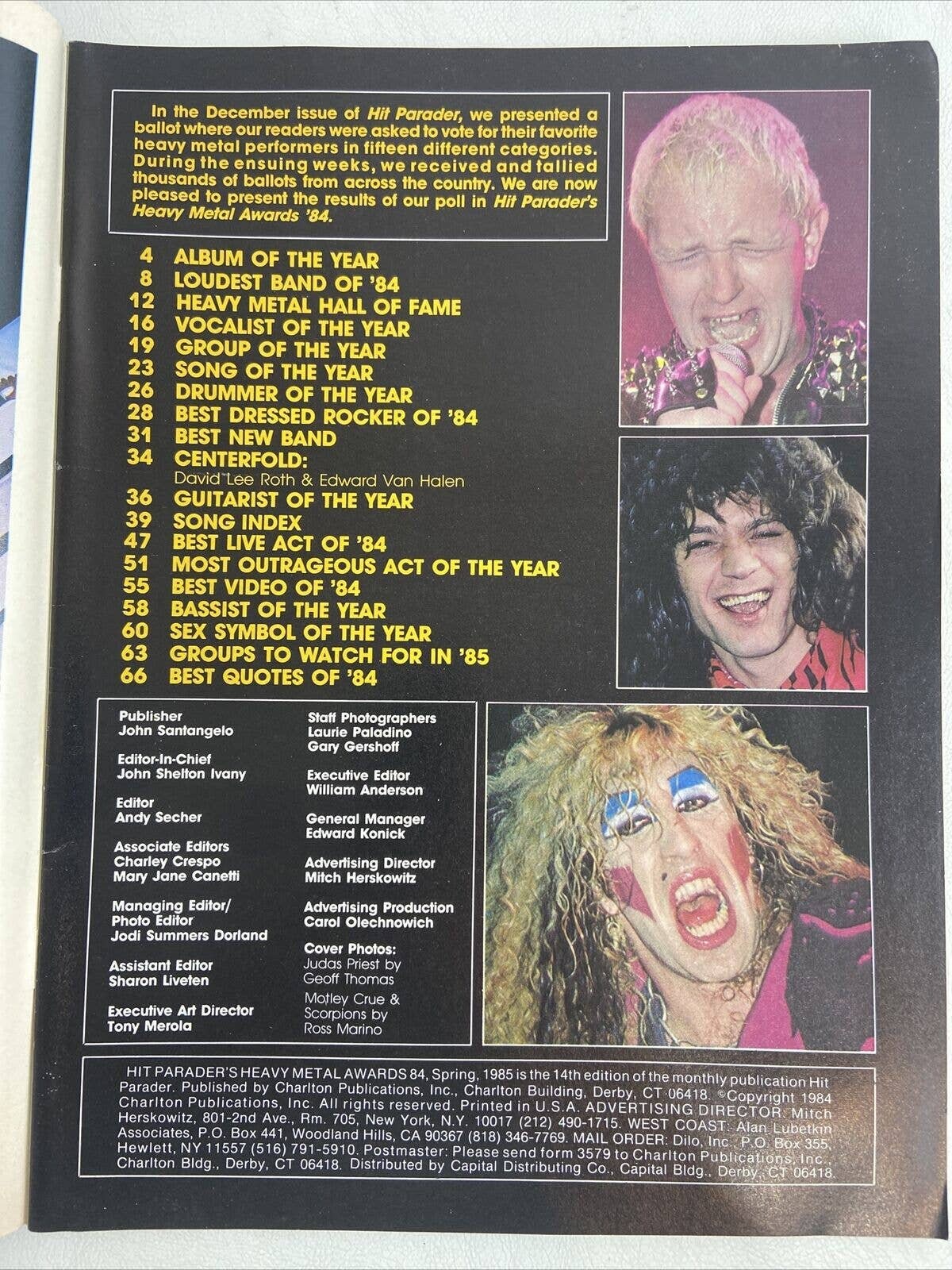 1985 Spring Hit Parader Magazine Heavy Metal Awards Motley - Etsy