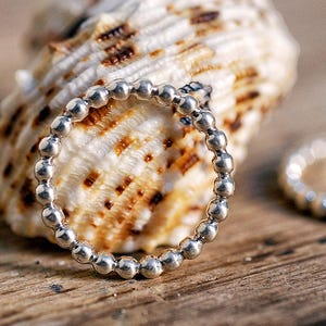 Silver Stacking Ring, Silver Bead Ring, Silver Bead Ball Ring, Sterling ...
