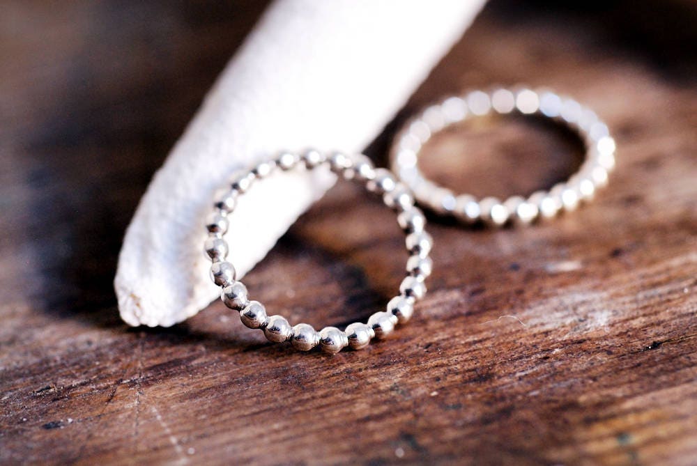 Silver Stacking Ring Silver Bead Ring Silver Bead Ball Ring - Etsy